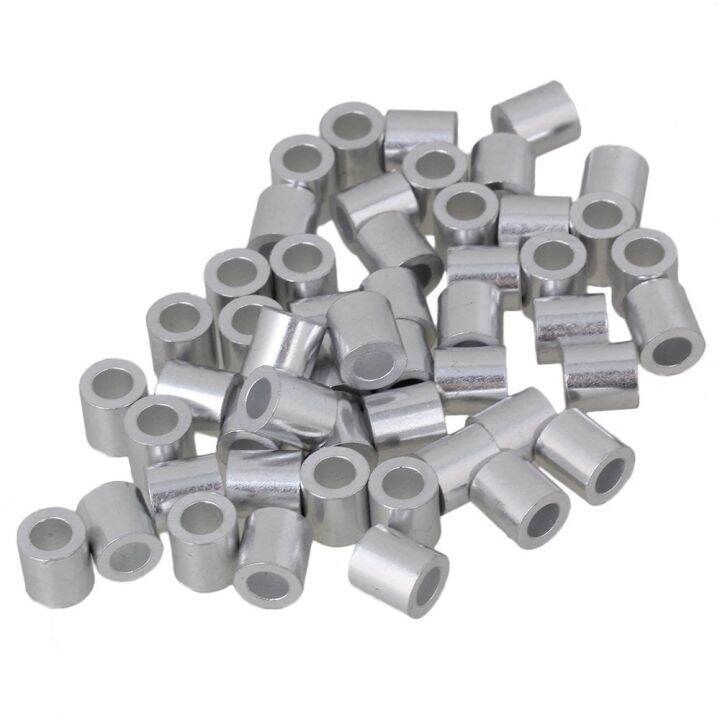 4mm Round Ferrules Sliver Aluminum Crimping Loop Wire Rope Clip Sleeves ...