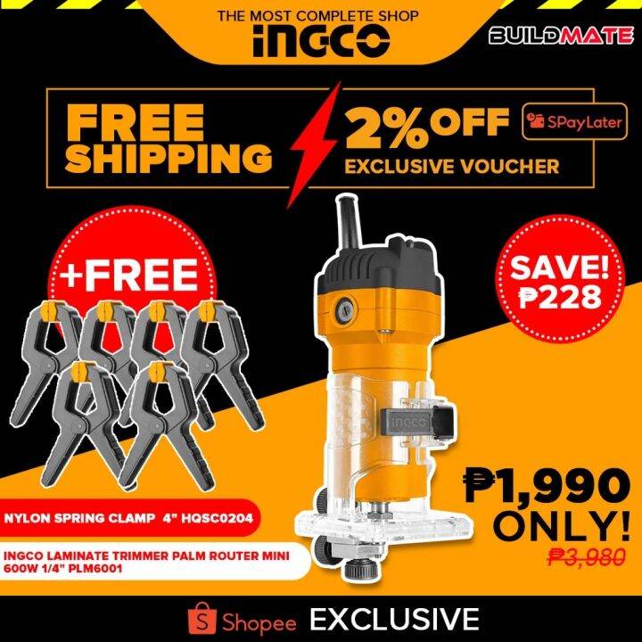 【COD4】 [FREE] INGCO Laminate Trimmer Palm Router Mini 600W 1/4 PLM6001 ...