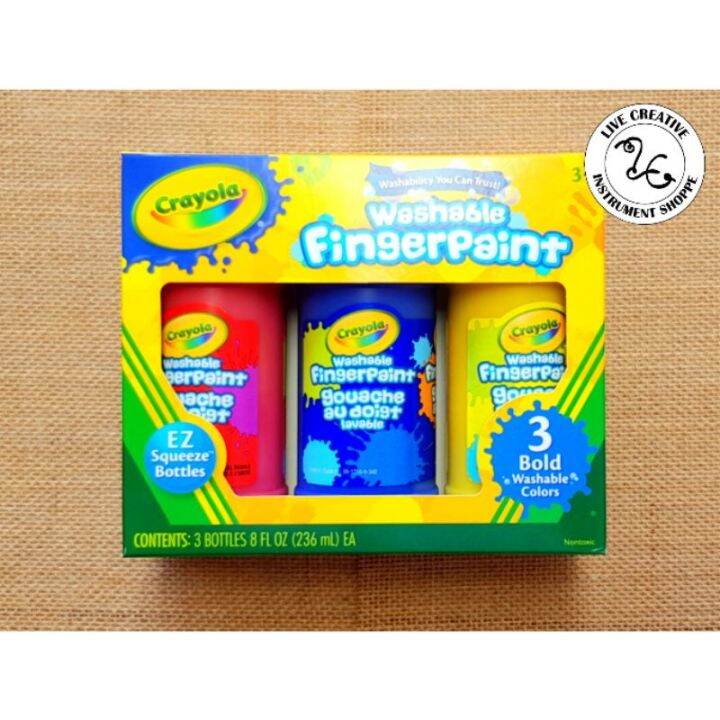 CRAYOLA Washable Bold Fingerpaint - 3 Colors Set (071662513108) | Lazada