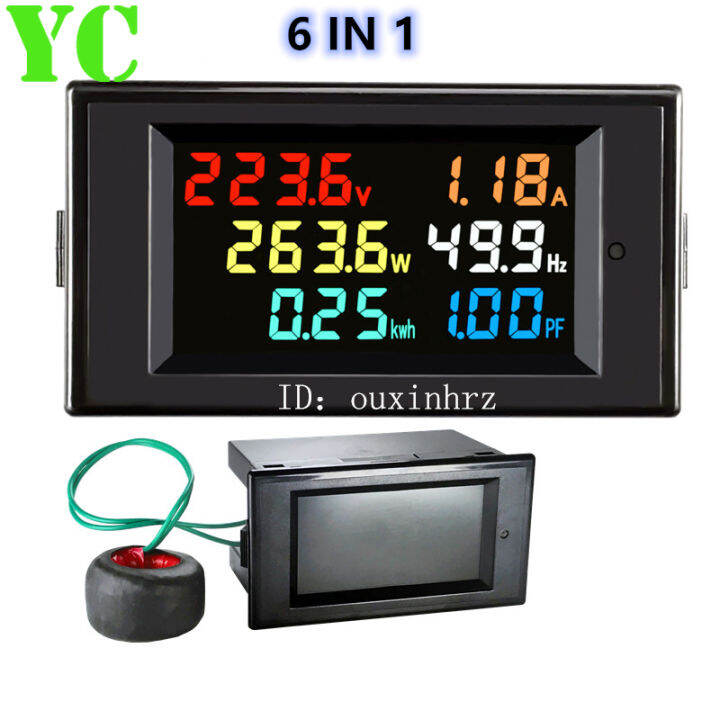 AC Monitor 110V 220V 380V 100A Voltage Current Power Factor Active KWH ...