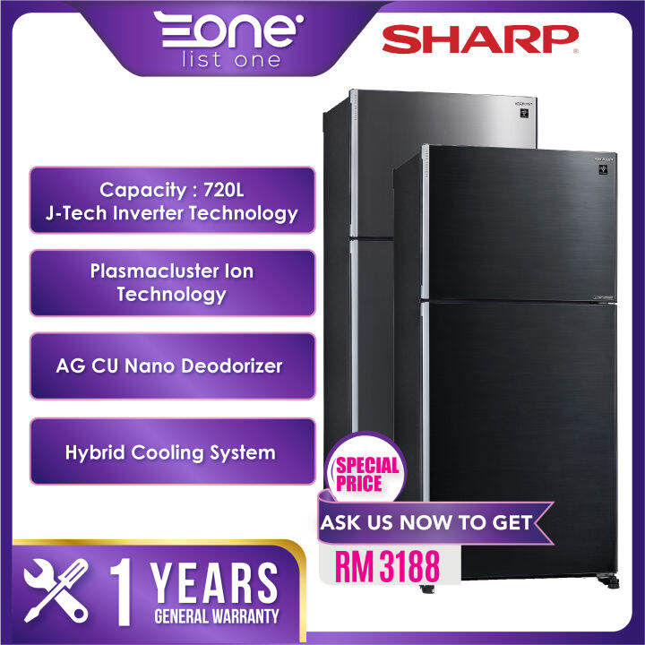 Sharp 720L J-Tech InverterPelican Refrigerator SJP801MFMS (New ...