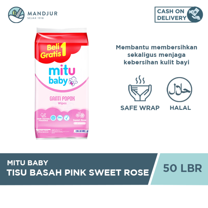 Mitu Tissue Basah Ganti Popok Pink isi 50 Lembar - Tisu Basah Mitu ...