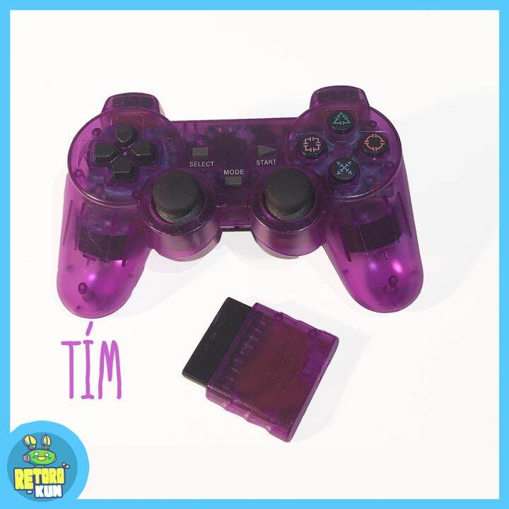 Tay cầm PS2 không dây trong suốt nhiều màu sắc (PS2/Win/Super Console X ...