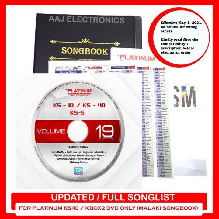 UPDATED CD AND SONGBOOK FOR PLATINUM KS40 / KBOX2 ONLY - not compatible ...