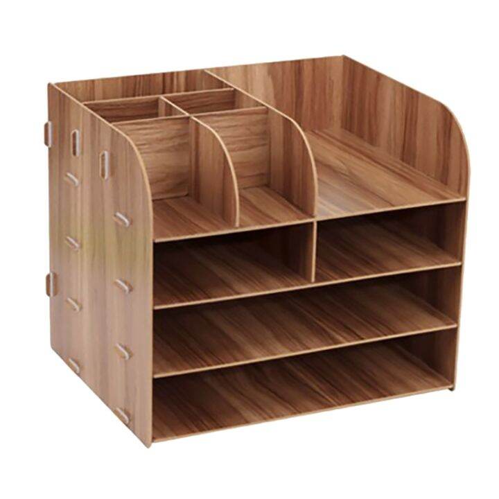 1Pcs 4-Layers Wood Office Table Organizer Assembled Files Office ...