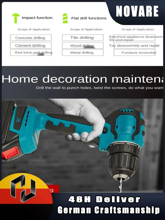 Germany original craftsmanship Cordless electric drill impact wrench 3 ...
