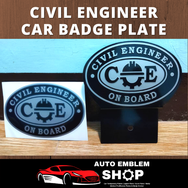 CIVIL ENGINEER / FREE STICKER CAR BADGE PLATE | Lazada PH