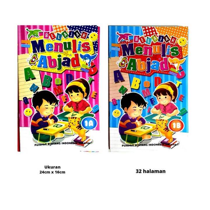 Buku Belajar Menulis Abjad Jilid 1a dan 1b untuk Anak TK PAUD dan Pra ...