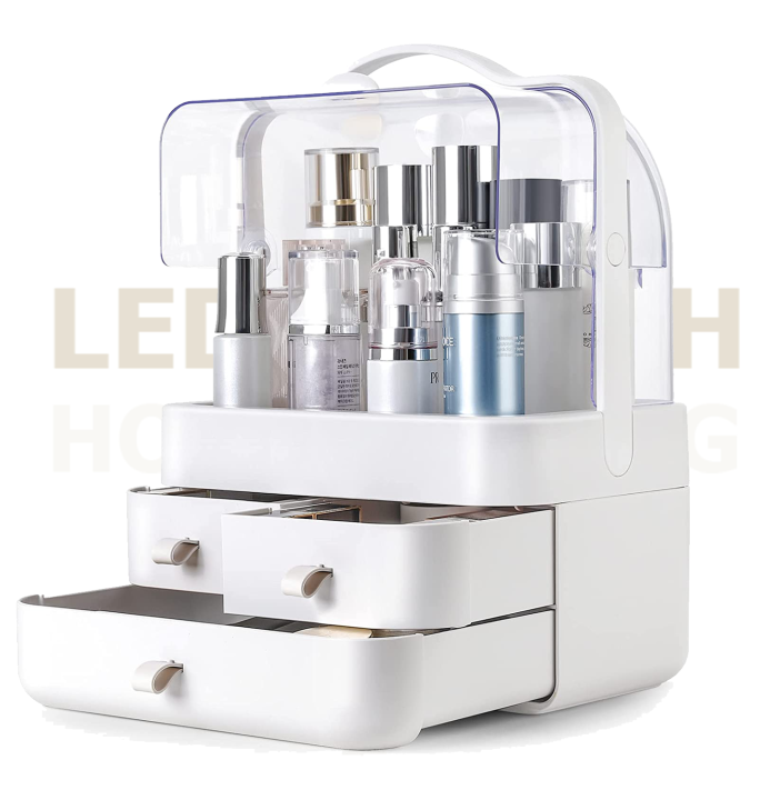3 Layer Makeup Organizer Large Capacity Waterproof and Dustproof ...