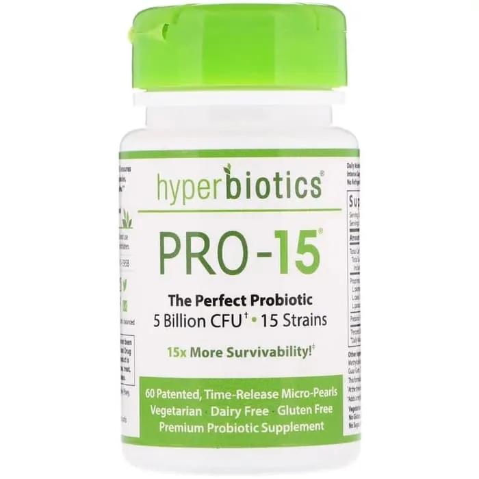 Hyperbiotics PRO 15 The Perfect Probiotic 5 Billion (60 tab)probiotics ...