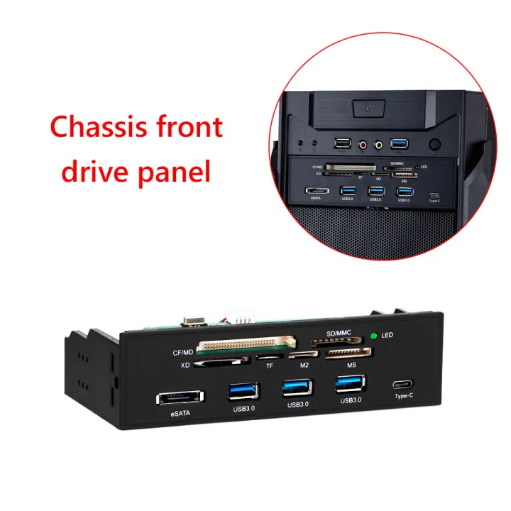 USB 3.0 Hub Multi Ports Card Reader Front Drive Panel Docking Station ...