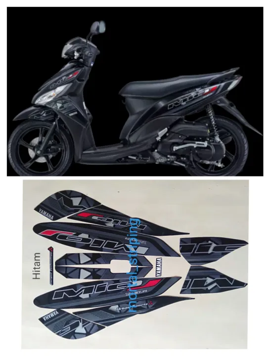 STICKER SET STRIPPING LIST MOTOR MIO J 2014 FULL HITAM STANDAR | Lazada ...