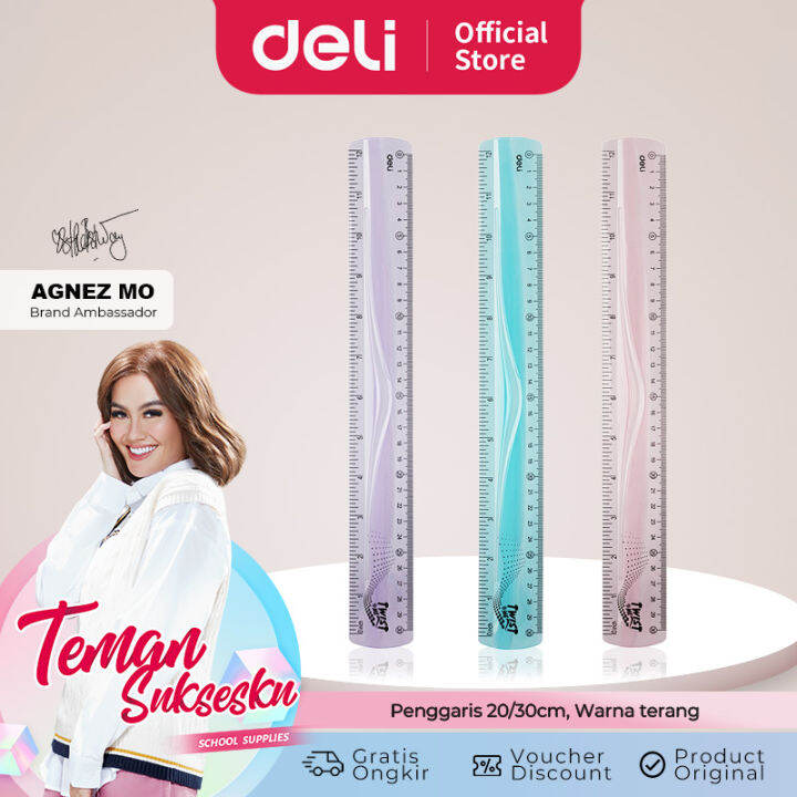 Deli Ultra Flexible Ruler / Penggaris Lentur 20 30 cm Warna Terang EH2X ...