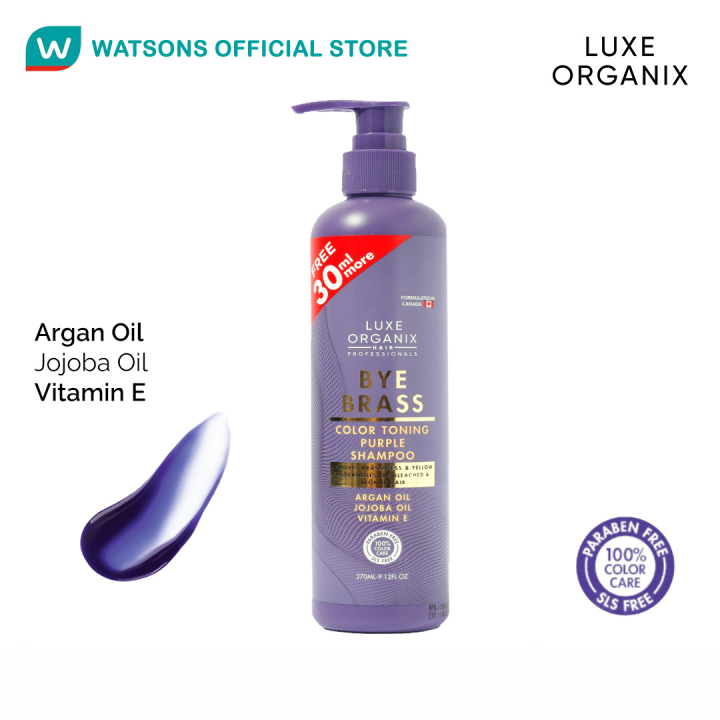 Luxe Organix Bye Brass Color Toning Purple Shampoo 270ml | Lazada PH