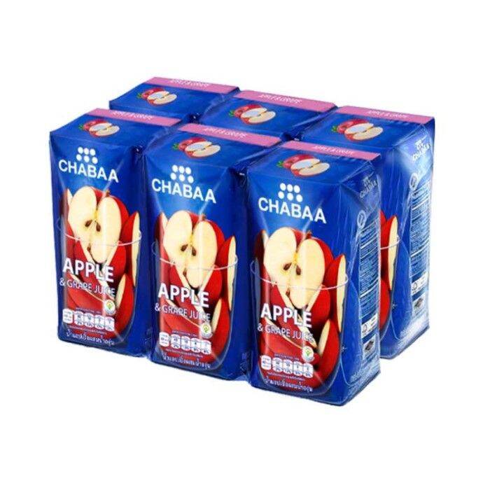 Chabaa Apple Juice Mixed Grape 40% 180 ml x 6. ชบา น้ำแอปเปิ้ลผสมองุ่น ...