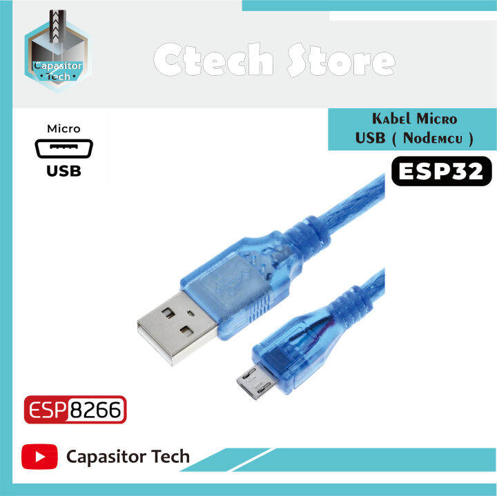 Kabel Data Micro USB Untuk Nodemcu ESP32 ESP8266 Arduino | Lazada Indonesia
