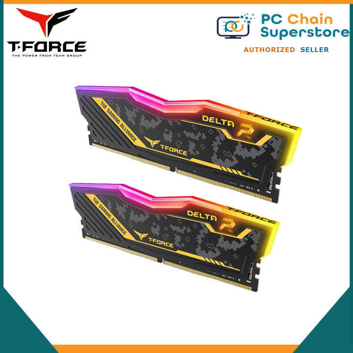 Team Group T-Force Delta Tuf Gaming RGB DDR4 16GB ( 8GB x 2 ) 3200Mhz CL16 Gaming Memory RAM ...