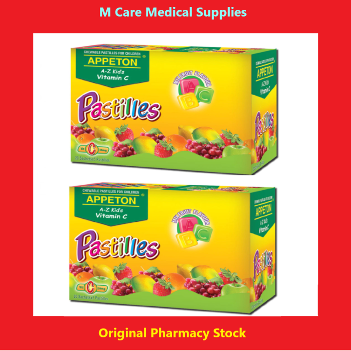 Appeton A-Z Kid's Vitamin C Pastilles 5 X 20 Sachets X 2 UNITS | Lazada