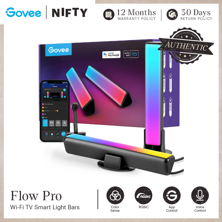 Govee Flow Pro Wi-Fi TV Smart Light Bars, DreamView LED Play Light Bar ...