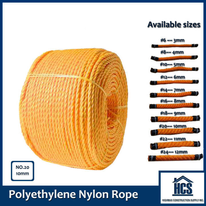Polyethylene Nylon Rope No.20 10mm - Lubid | Lazada PH