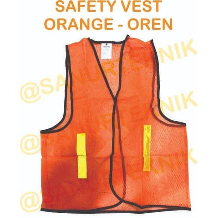 Rompi Jaring / Rompi Safety / Rompi Proyek / Safety Vest ORANGE / Oren ...
