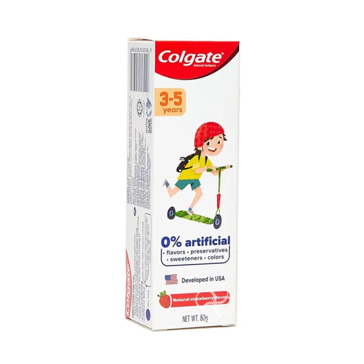 Colgate Natural Strawberry Flavor Toothpaste for Kids 3-5 Years Old 80g ...
