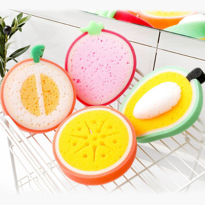 YINGJIE Multifunctional Decontamination Cleaning Sponge with Cute Fruit ...