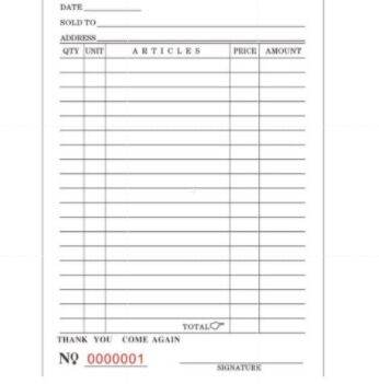 Receipt resibo Carbon-Less Duplicating and Triplicate Paper BIG Size ...