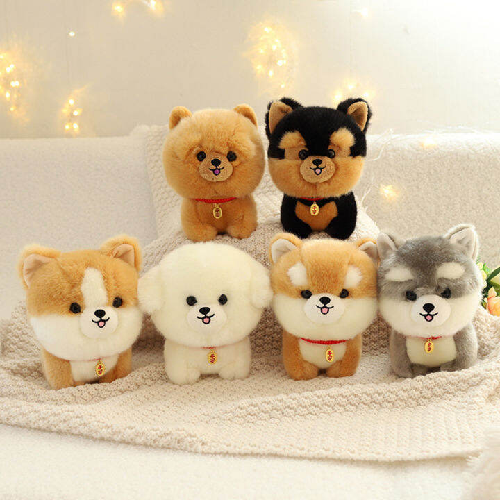 20cm Dog Plush Toy Cute Corgi Pomeranian Husky Bichon Frise Yorkshire ...