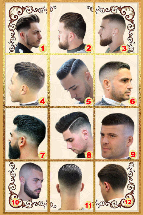 Poster Barbershop.Pangkas Rambut Dan Salon Model Varian Bingkai ...