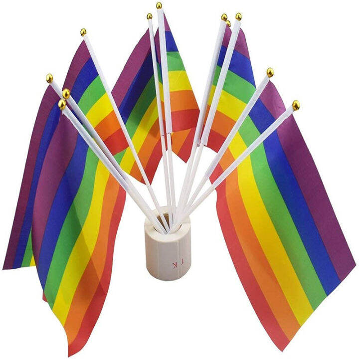 20PCS Small Rainbow Flag Pride Flag Polyester Hand Waving Flags Rainbow ...