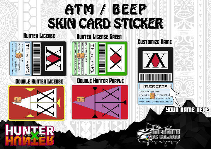 HunterxHunter Skin Card Sticker Vinyl Debit/ATM/beep card sticker skin ...
