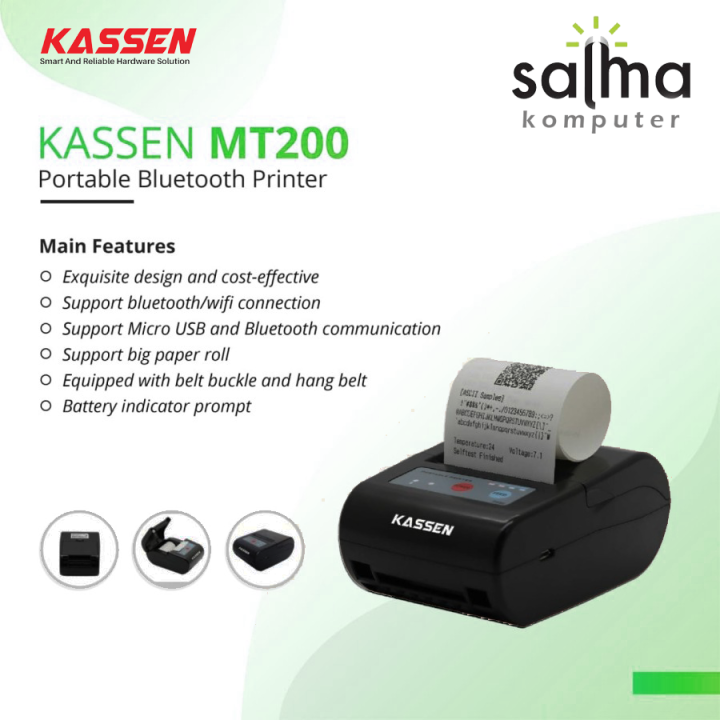 Mobile Printer Bluetooth Kassen MT200 Garansi Resmi Support Moka Pos | Lazada Indonesia