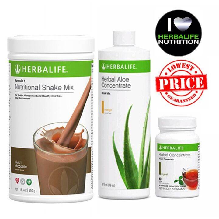 Herbalife Slimming Meal Replacement Pack (Chocolate, Aloe Natural, Tea ...