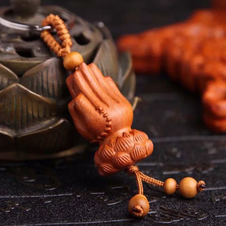 DSFDF Porsperity ความสำเร็จ Unisex มะฮอกกานีฝ่ามือพระพุทธศาสนาปาล์มไม้ ...