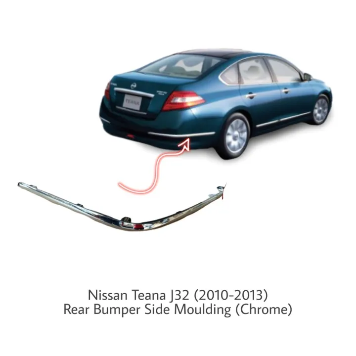 Nissan Teana J32 (2010 2011 2012 2013) Rear Bumper Side Moulding (Chrome) | Lazada