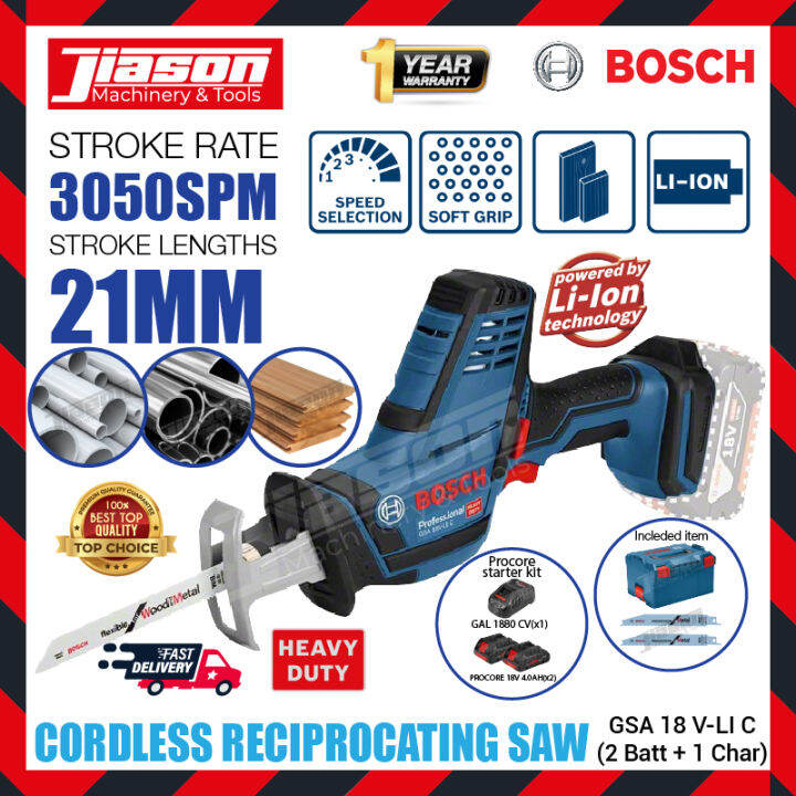 BOSCH GSA 18V-LI C / GSA18V-LI C 28MM Cordless Reciprocating Saw ...