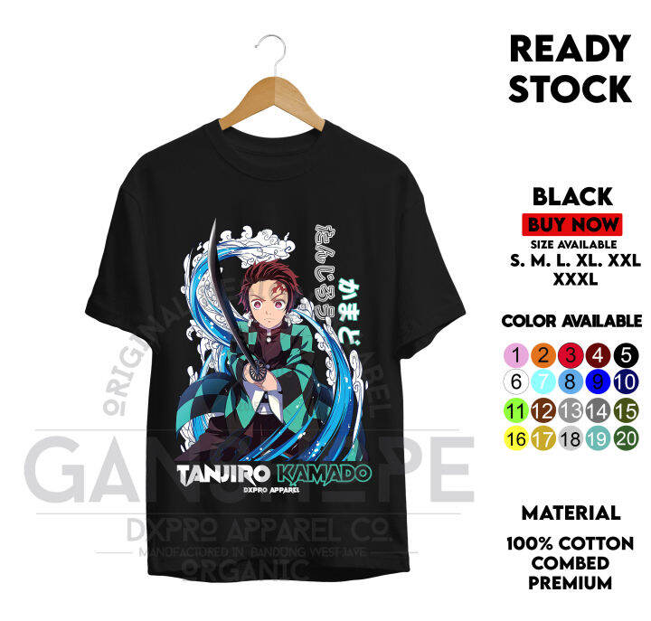 BAJU KAOS ANIME TANJIRO WAVE BLUE DEMON SLAYER KIMETSU NO YAIBA MANGA ...
