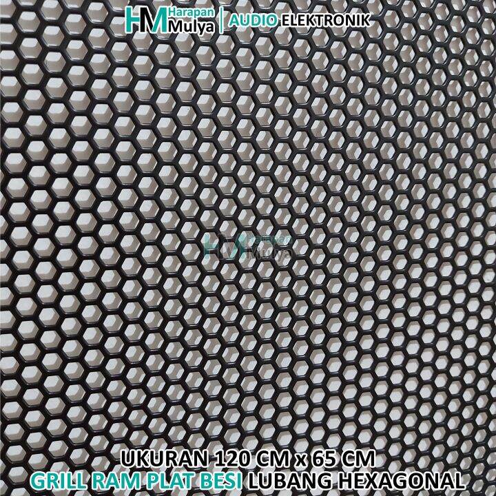 120x65 cm Grill Besar Ram Panjang Plat Besi Box Speaker Lubang Segienam ...