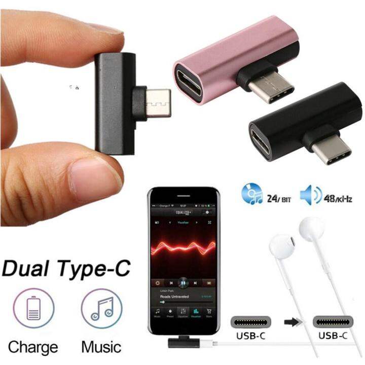 USB Type C to USB Type C Jack Audio + USB Type C Charging Female Port ...