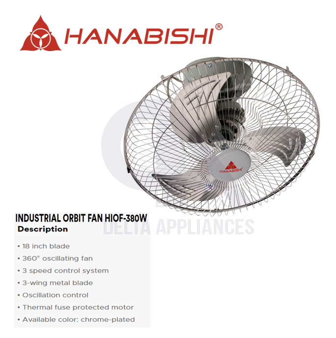 Hanabishi HIOF 380R Industrial Orbit Fan | Lazada PH