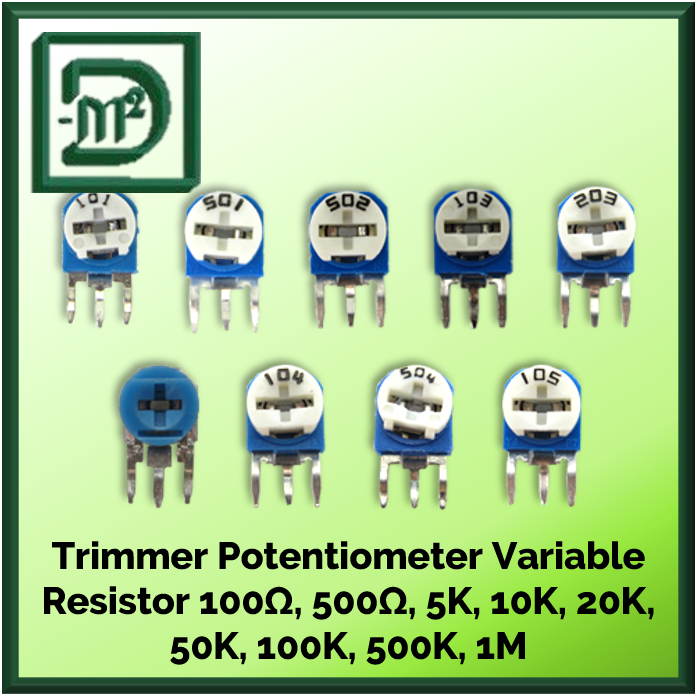Trimmer Potentiometer Variable Resistor 100Ω, 500Ω, 5K, 10K, 20K, 50K ...