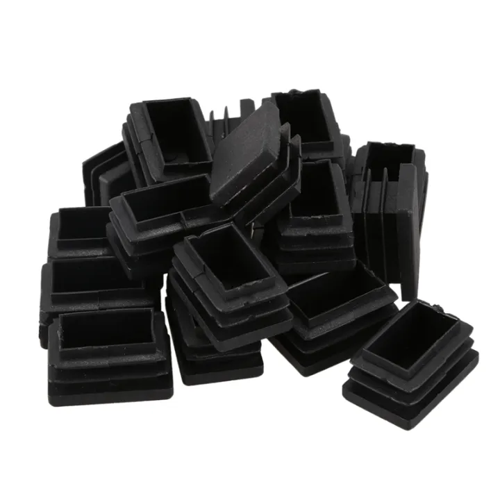 20 pcs Plastic Rectangular End Cap 30mm x 20mm Threaded Pipe Tube ...