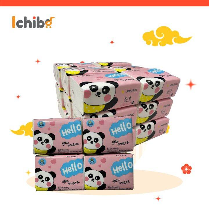 Ichiba Home Tissue Soft Pink Panda Cartoon 75 pulls x 4ply Facial ...