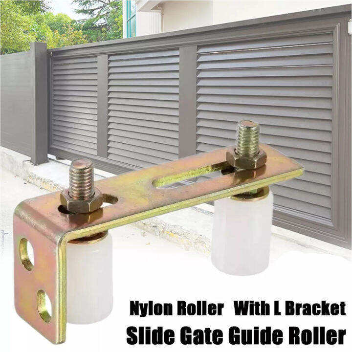 With L Bracket Sliding Door Guide Roller Adjustable Double Nylon Roller ...