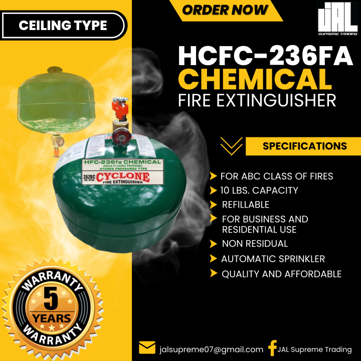 Ceiling Fire Extinguisher 10 Lbs. (Green) - HCFC123 Chemical | Lazada PH