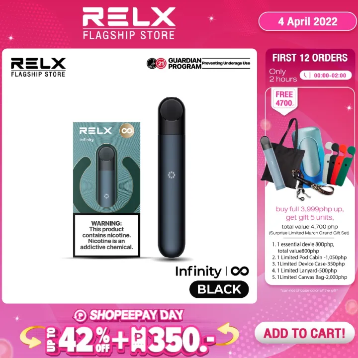 【cod】in stock RELX Infinity Device-Single Device-Black-STD Vape Ecig ...