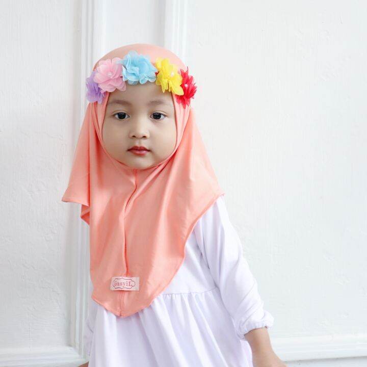 Jilbab bayi crown / hijab anak /jilbab bunga / Ramadhan Sale | Lazada ...