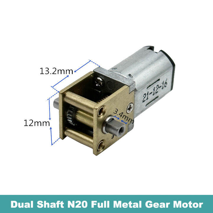 Mini N20 Full Metal Gear Motor Dual Shaft Micro Gearbox Reduction Motor ...