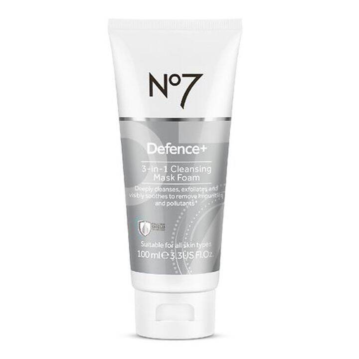 No7 Defence+ 3 in 1 Cleansing Mask Foam 100ml คลีนซิ่งโฟมทำความสะอาดผิวหน้าสูตรช่วยลดริ้วรอย ...